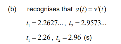 IBDP Maths AA: Topic SL 5.9: Kinematic problems: IB style Questions HL ...