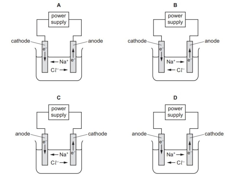 iGCSE Chemistry Multiple Choice (Extended) : 4.1 Electrolysis: Exam ...