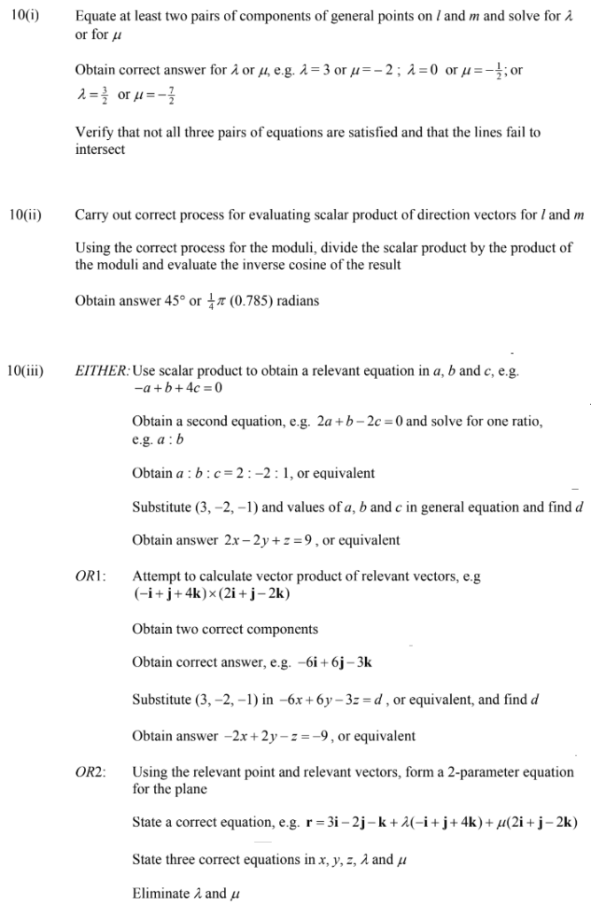 CIE A level -Pure Mathematics 3 : Topic : 3.7 Vectors-straight line ...