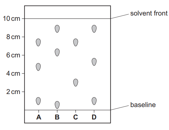 iGCSE Chemistry Multiple Choice (Extended) : 12.3 Chromatography: Exam ...