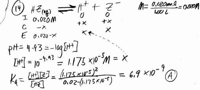 AP Chemistry: 8.3 Weak Acid and Base Equilibria - Exam Style questions ...