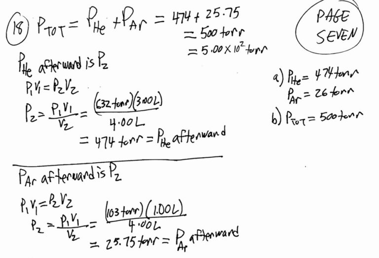 AP Chemistry: 3.4 Ideal Gas Law - Exam Style questions with Answer- FRQ