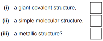 iGCSE Chemistry Theory (Extended) : 2.7 Metallic bonding: Exam Style ...