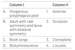 Topic 7 : Phylum-Arthropoda NEET Style Questions