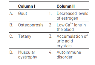 Topic 4 : Disorders of Bones and Muscles NEET Style Questions
