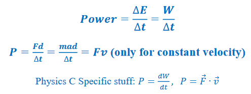 AP Physics C: Mechanics-3.4 Power Study Notes